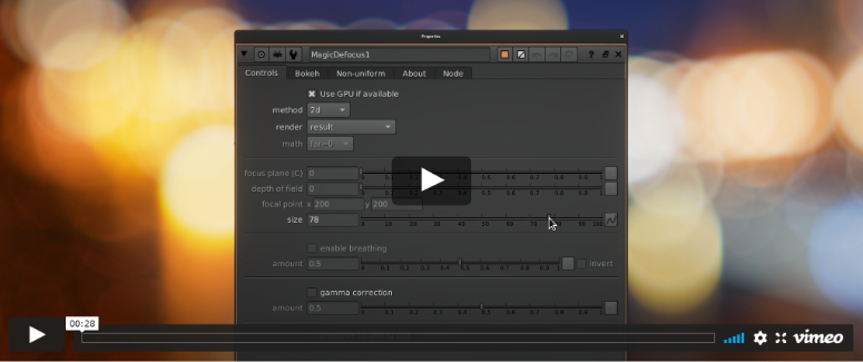 GitHub - gillesvink/MagicDefocus: (Z)Defocus node with built in bokeh creation tool, catseye ...